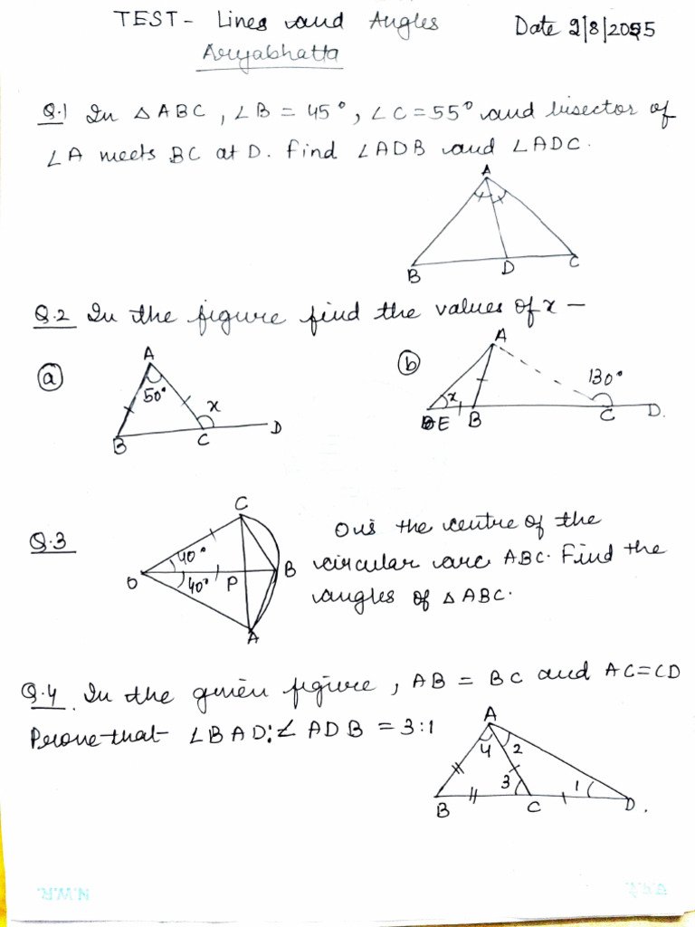 Lines and Angles Class8 | PDF
