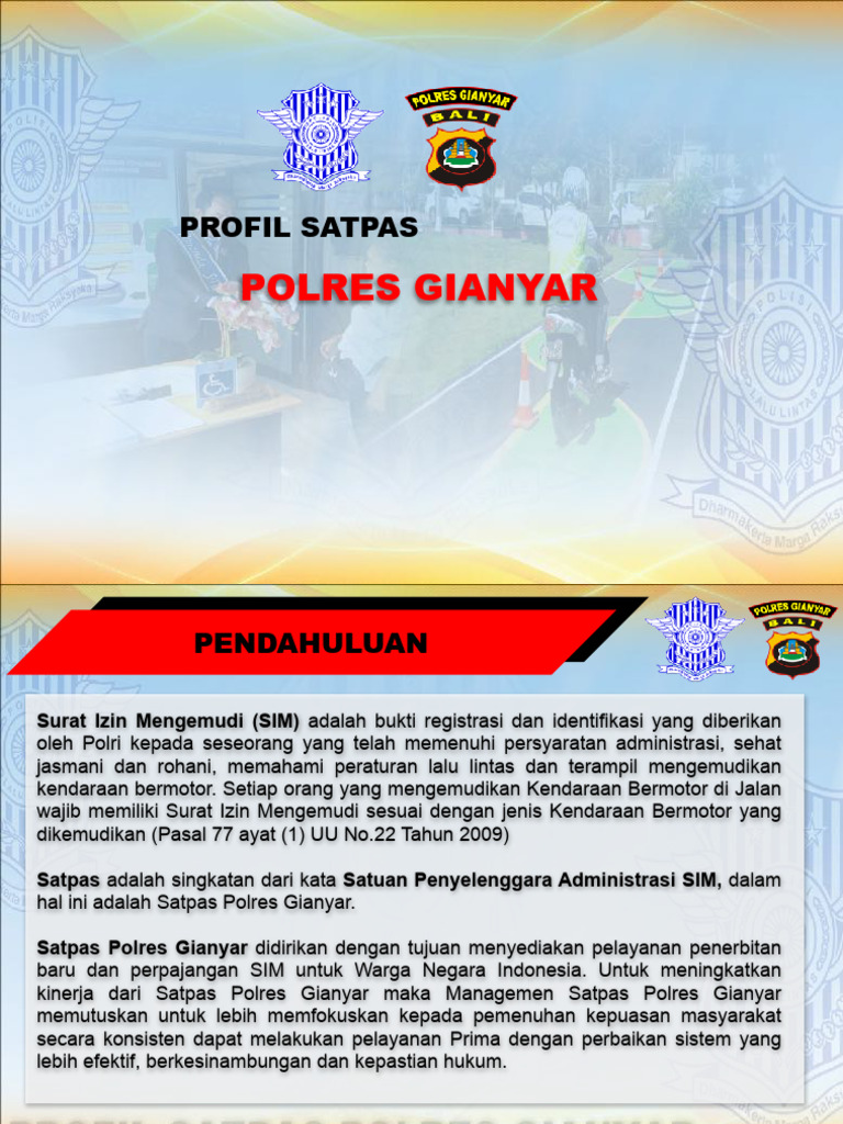 Profil Satpas Polres Gianyar dan Layanannya | PDF