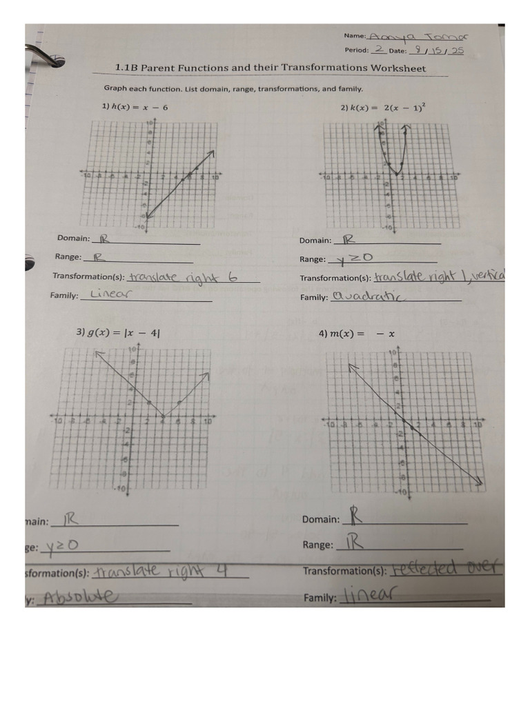 Functions Worksheet - Aon | PDF