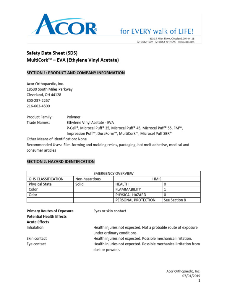 Sds Henkel Eva | PDF | Toxicity | Hazardous Waste