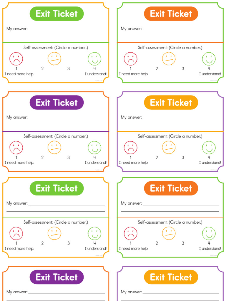 Color General Exit Tickets | PDF