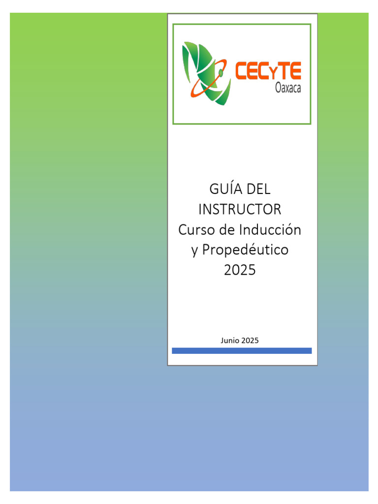 Guía Curso Inducción 2025 Pdf Maestros Enseñando