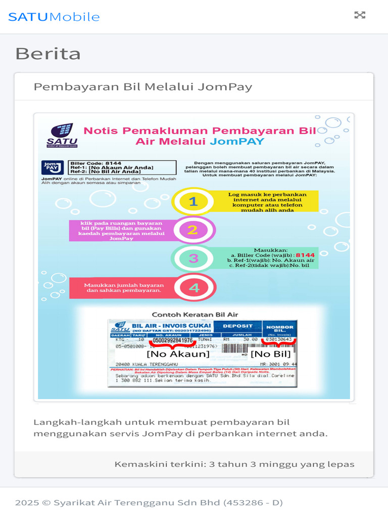 Pembayaran Bil Melalui JomPay | PDF