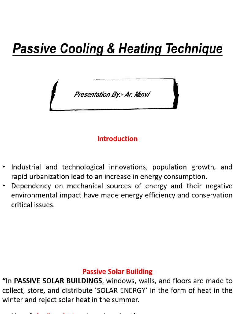 Passive Cooling & Heating Technique | PDF | Heat Transfer | Transport ...