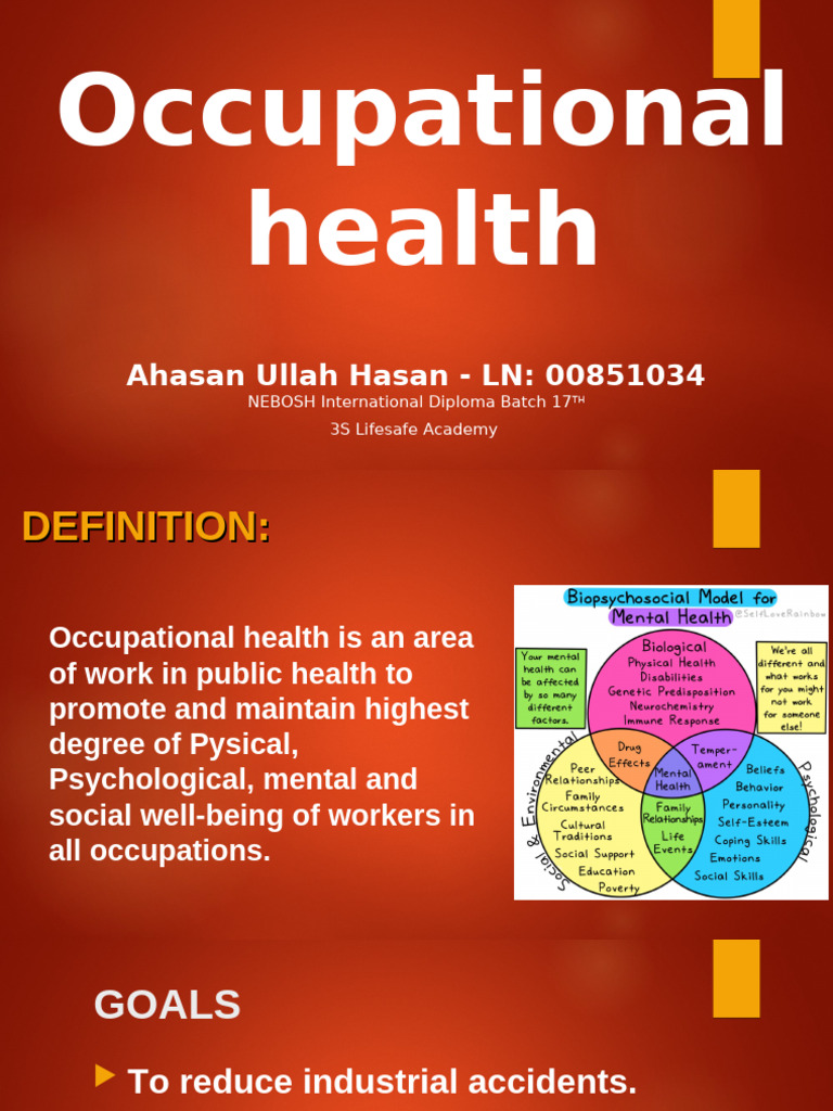 Ahasan Ullah: Occupational Health Overview | PDF | Occupational Safety ...