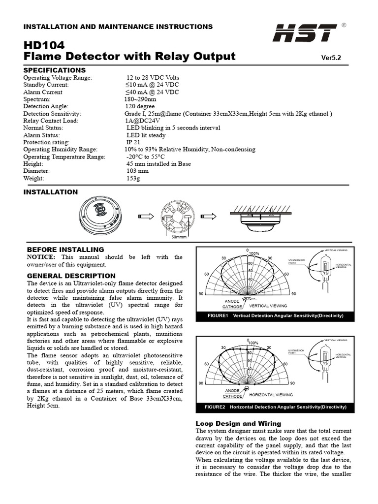 UV Flame Detector Installation Guide | PDF | Relay | Ultraviolet