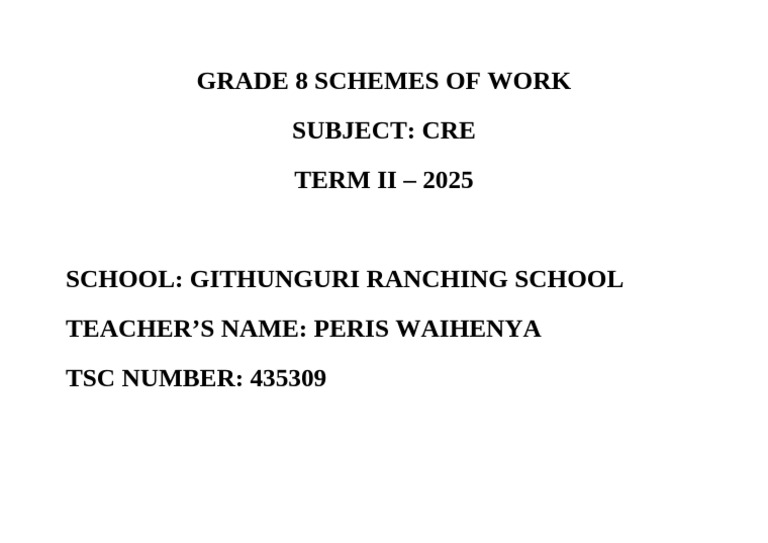 Grade 4 Schemes of Work | PDF