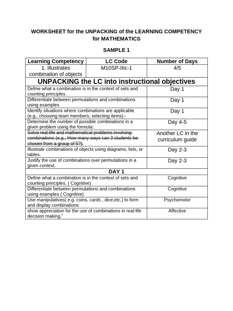 SAMPLE 1 Unpacking | PDF