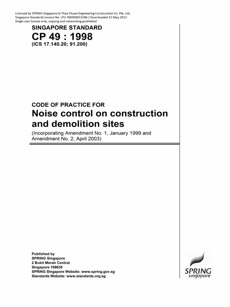 CP 49 - 1998+amd1&2 - Code of Practice For Noise Control On ...