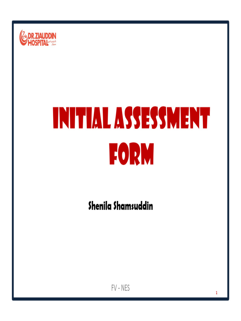Initial Assessment Form (Read-Only) | PDF