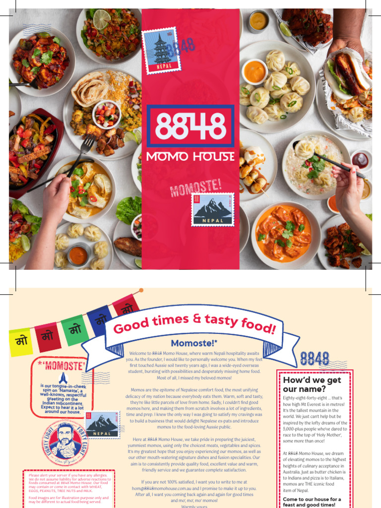 8848 Momo House Menu Overview | PDF | Drink | Chutney