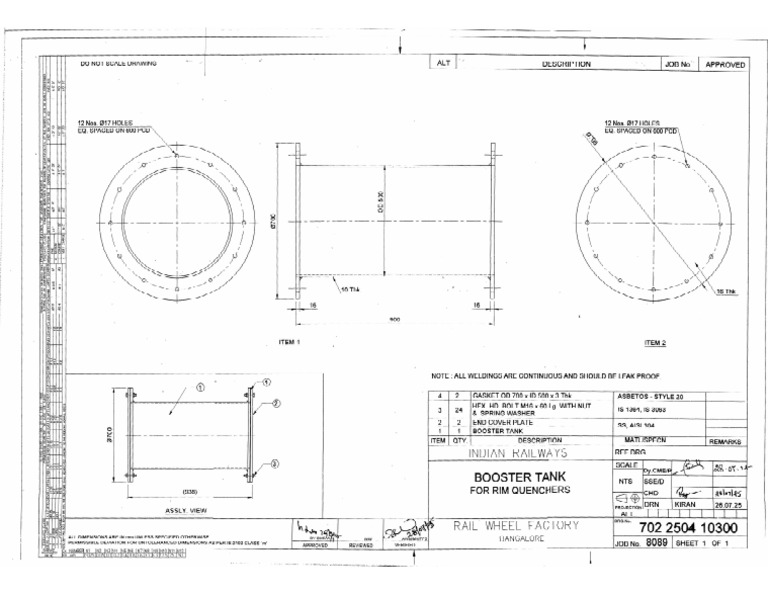 Booster Tank Drawing | PDF