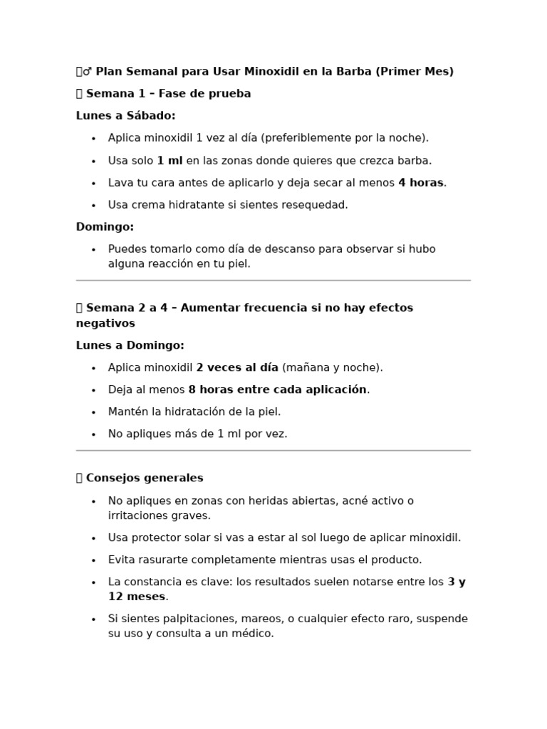 Guia para uso de Minoxidil | PDF