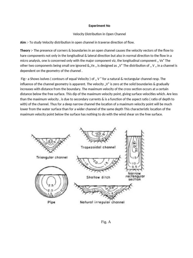 Velocity Distribution in Open Channels | PDF | Pump | Mechanical ...