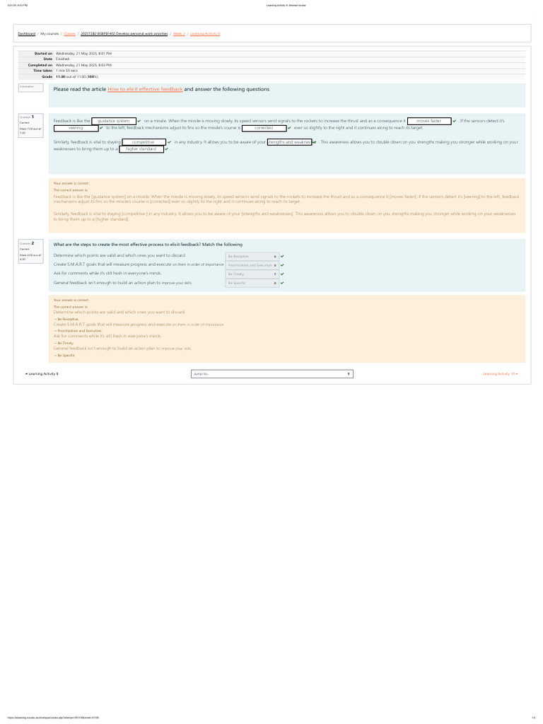 Learning Activity 9 - Attempt Review | PDF | Missile | Military Technology