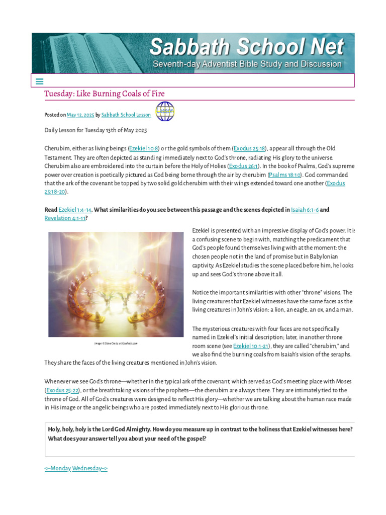 Tuesday_ Like Burning Coals of Fire _ Sabbath School Net | PDF ...