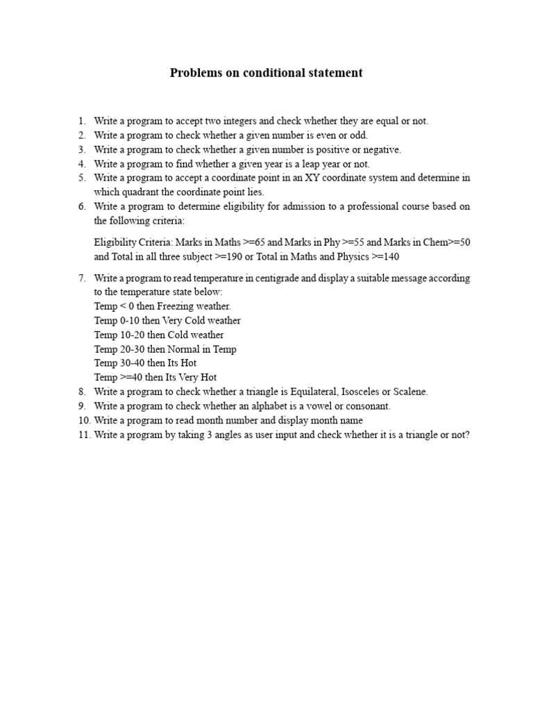 Conditional Statement Related Prob-1 | PDF