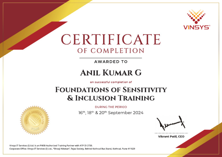 Anil Kumar G-Sensitivity Training | PDF
