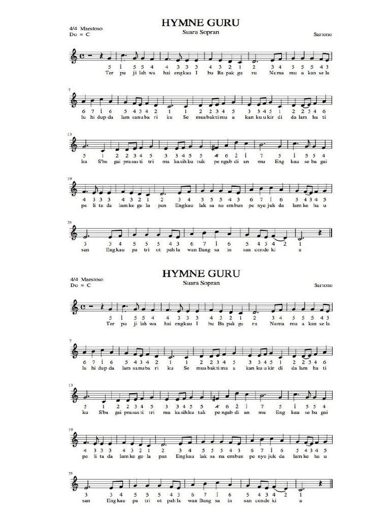 hymne guru notasi | PDF