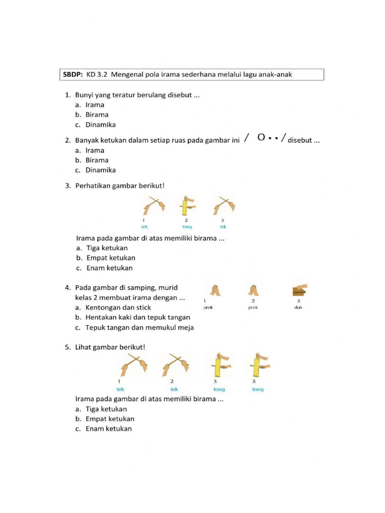 Worksheet_irama 5 Soal | PDF