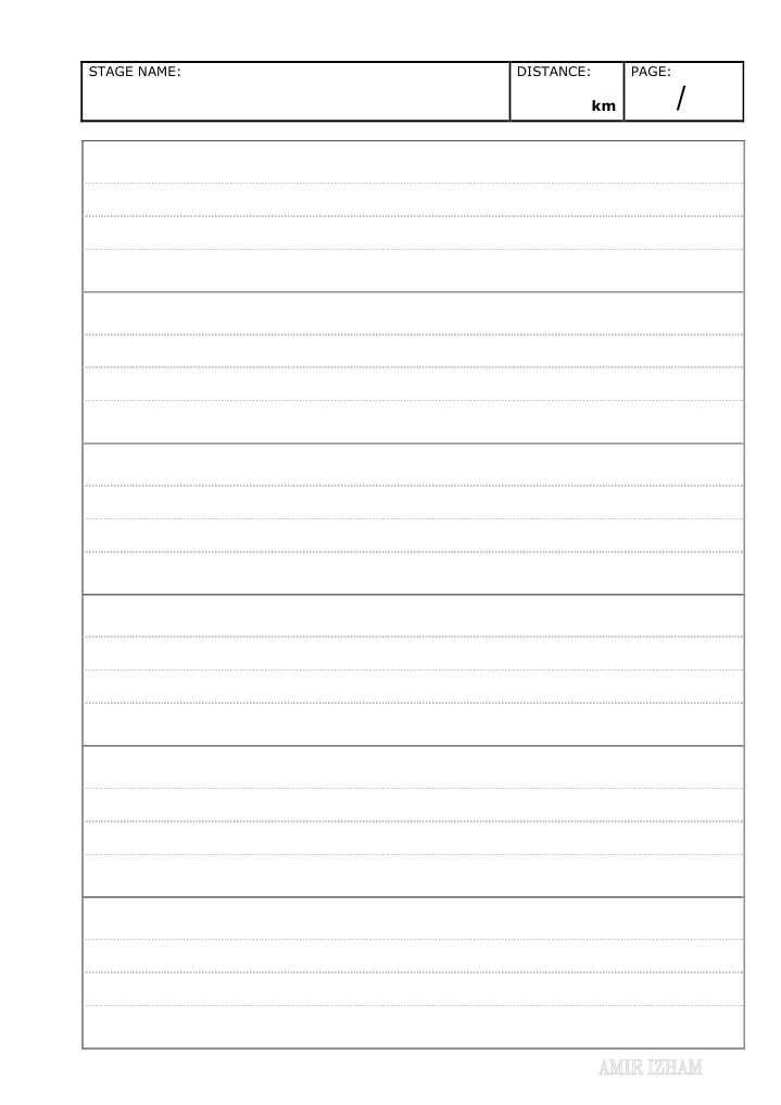 Pacenote Template | PDF