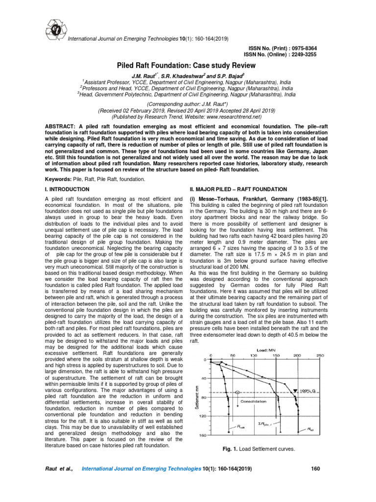 Piled Raft Foundation Case Study Review PROF - JM RAUT | PDF | Foundation (Engineering) | Stress ...