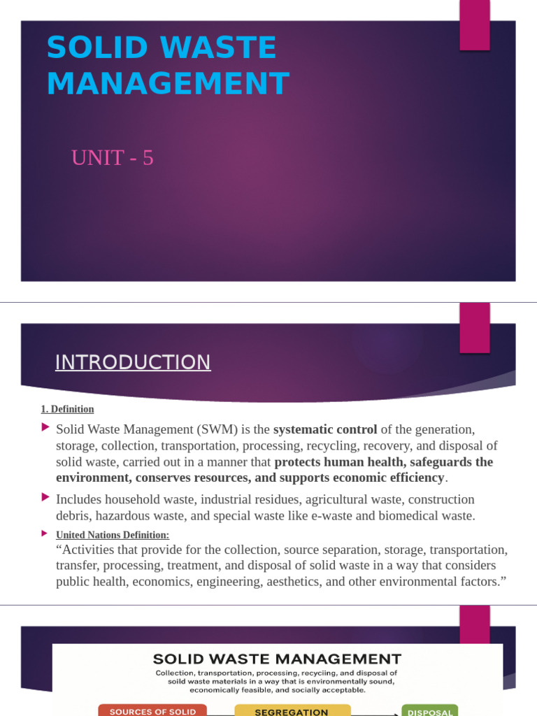 Solid Waste Management Overview | PDF | Waste | Waste Management