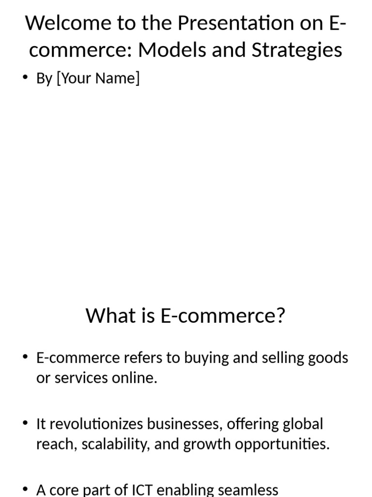 E-commerce Models and Strategies Explained | PDF