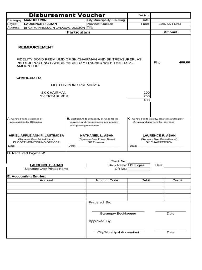 SK Fund Fidelity Bond Voucher | PDF | Payments | Money