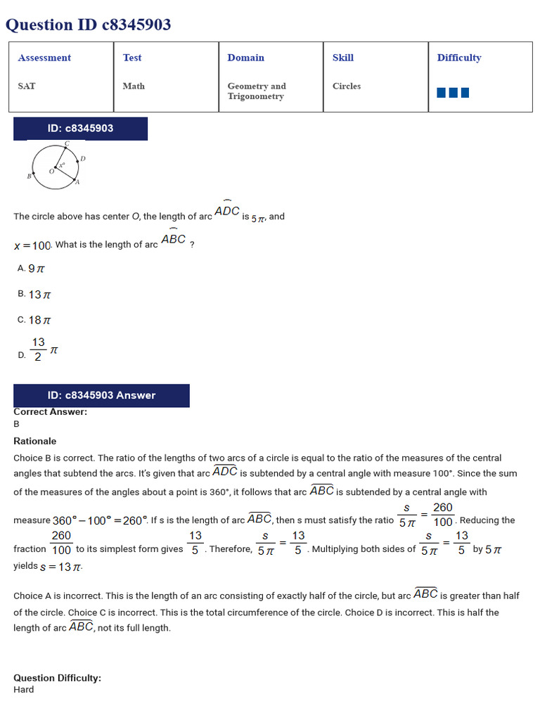 Sat Math Geo Trig And Friends Pdf Circle Trigonometric Functions