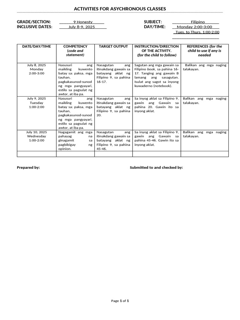 Asynchronous-Activity-Filipino 9 | PDF