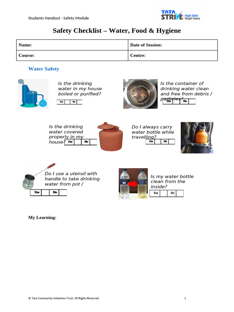Students Handout Safety at Home - Upadated | PDF