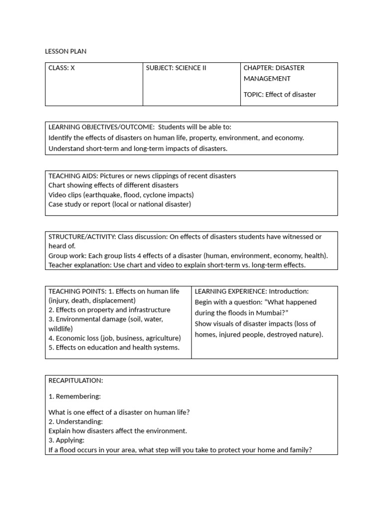 Effects of Disasters on Society and Economy | PDF