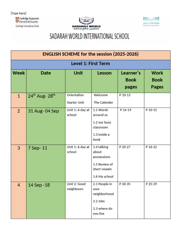Schemes Sample Grade 2 2026 | PDF