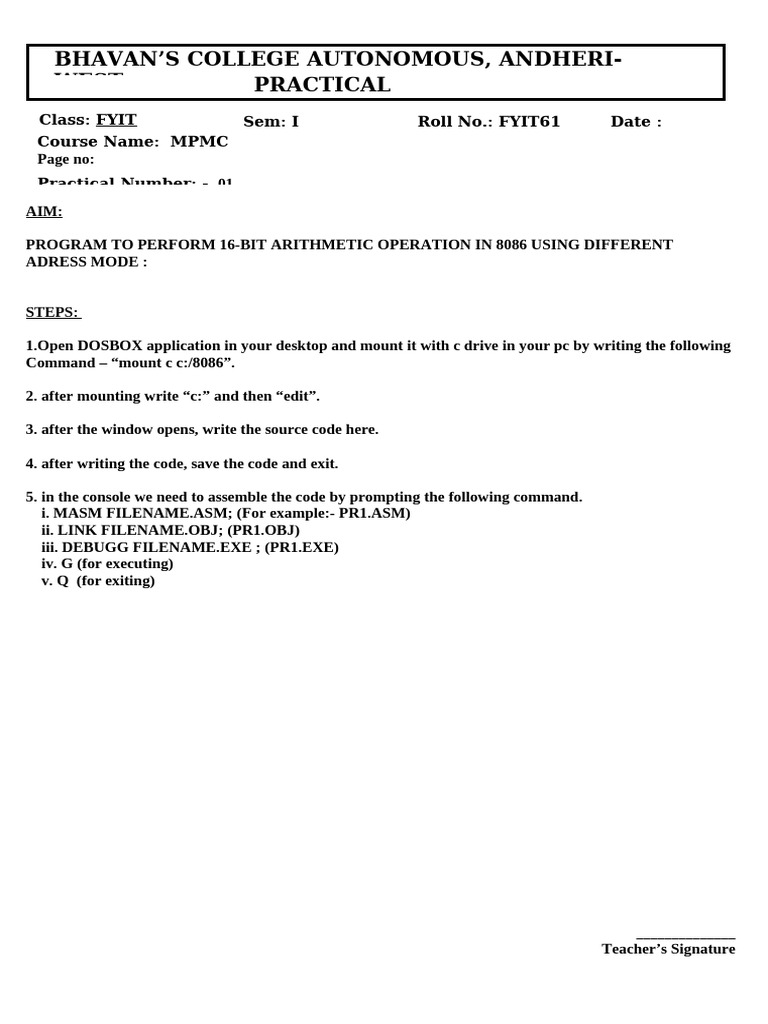 Mpmc Practical 1 Rehan | PDF