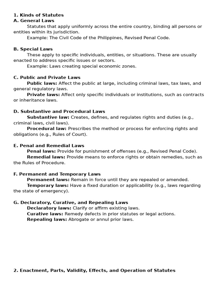 Stat Con Notes | PDF | Precedent | Repeal