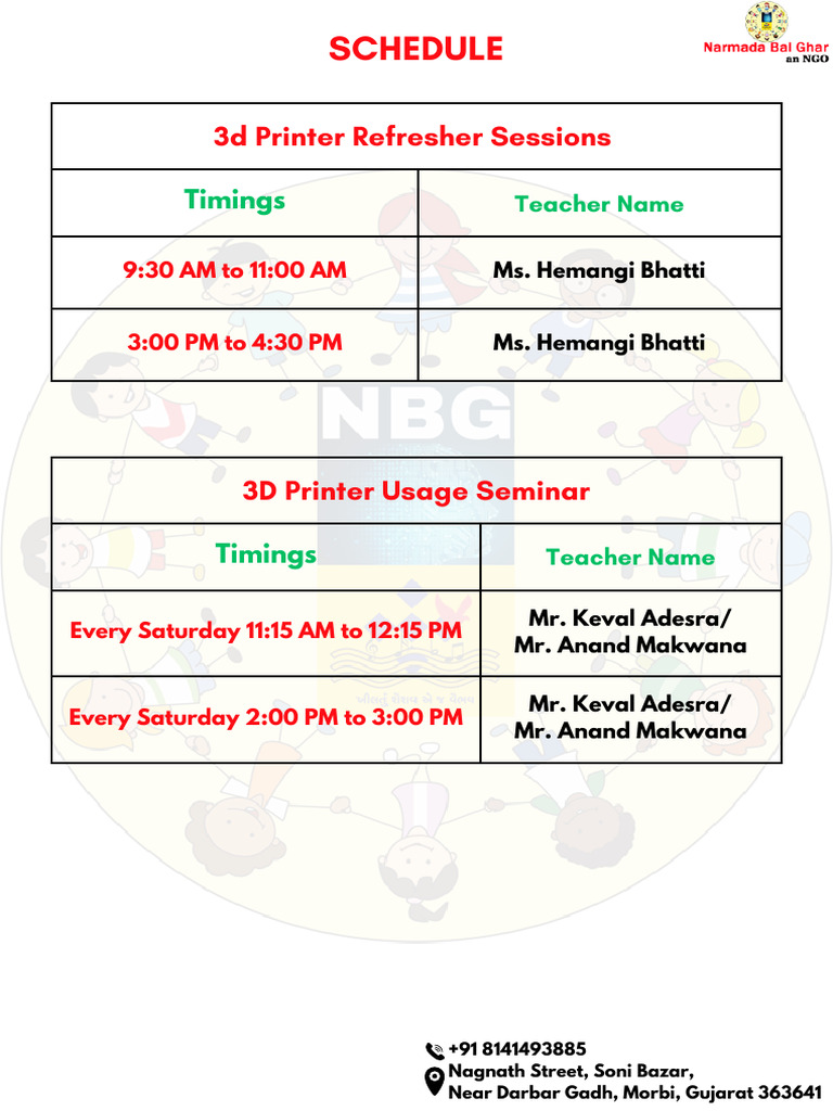 3d Printer Refresher Schedule | PDF
