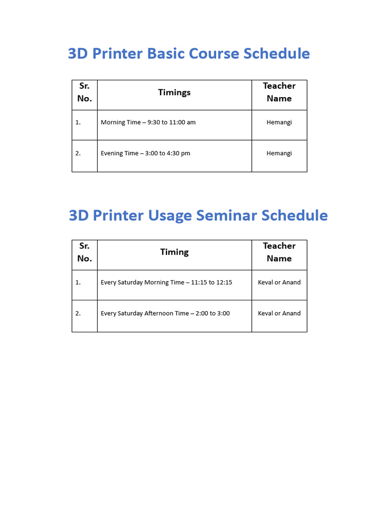3D Printer Basic Course & Usage Seminar | PDF