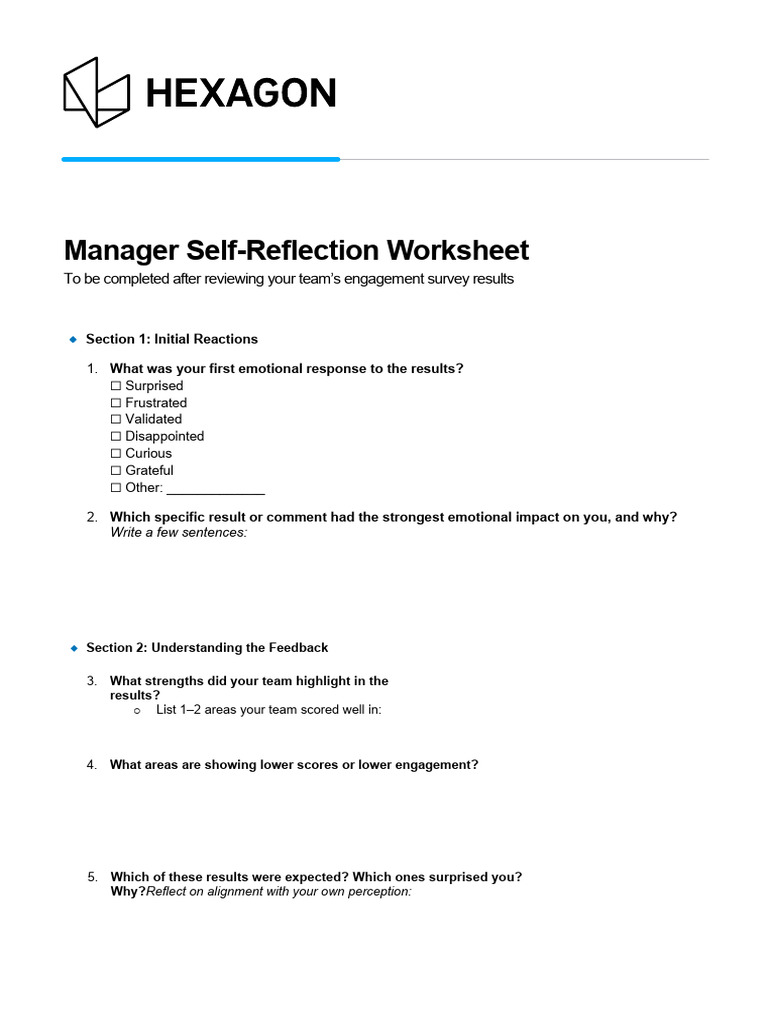 Manager Self-Reflection | PDF