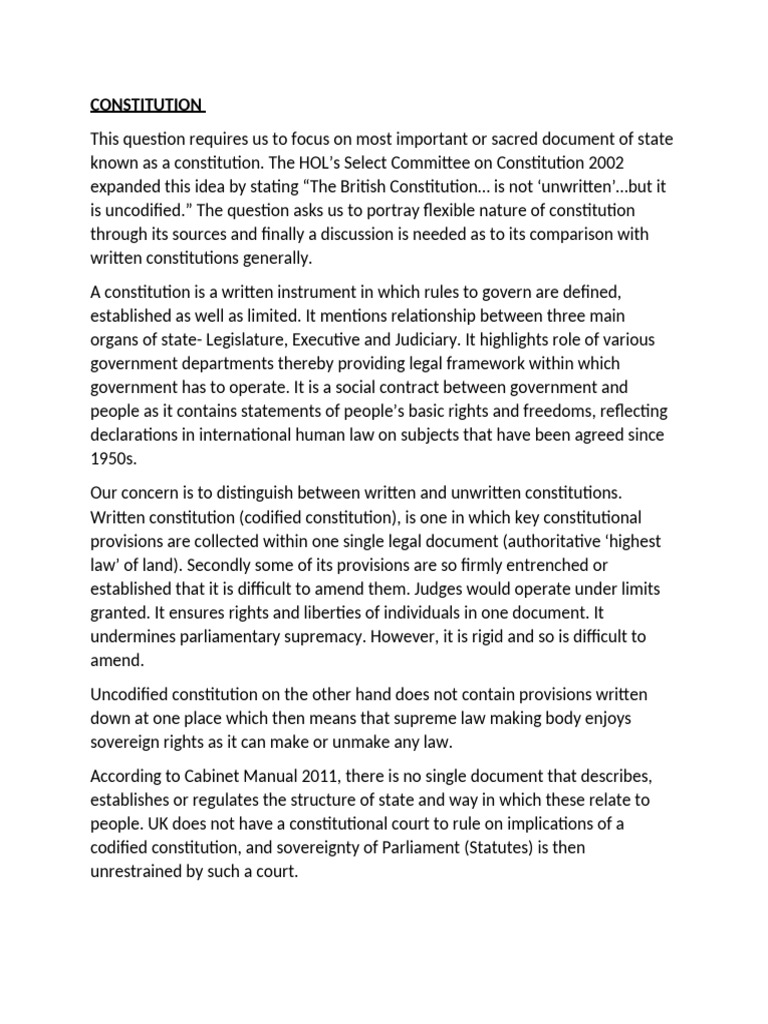 Understanding the British Constitution | PDF | Constitution ...