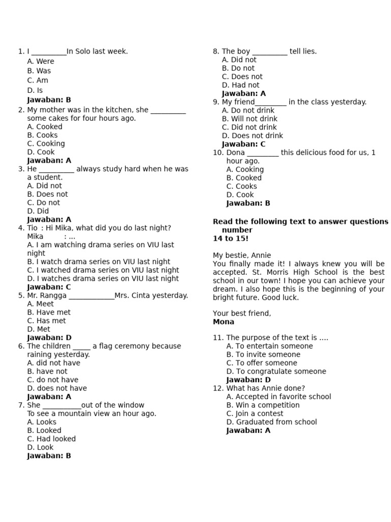 Soal Assessment 9 Semester 2 Kelas 6 | PDF