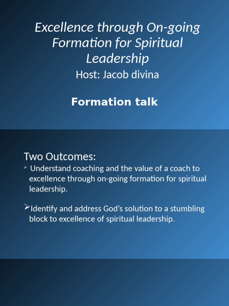 Coaching for Spiritual Leadership Excellence | PDF | Theology ...