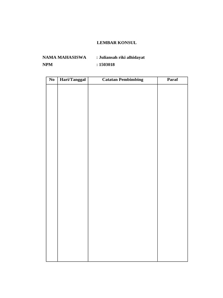Lembar Konsul | PDF
