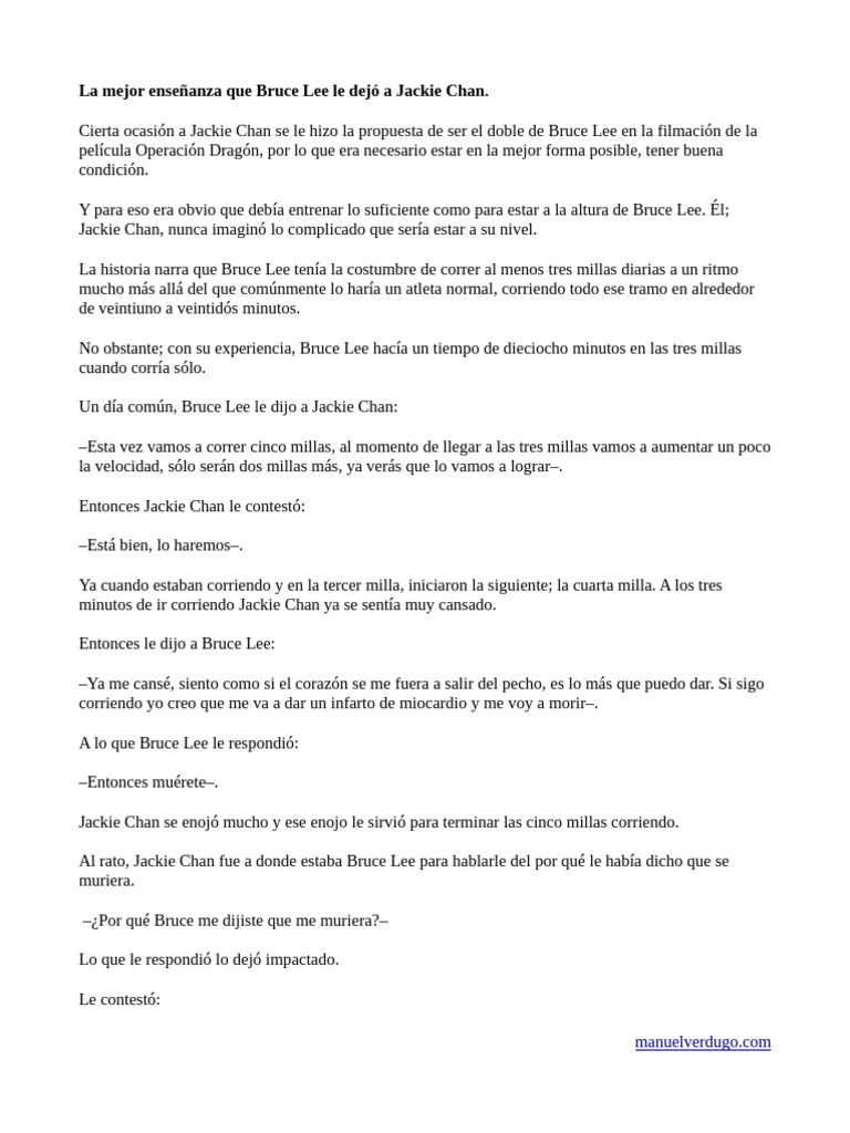 La Mejor Ensenanza Que Bruce Lee Le Dejo | PDF | Bruce Lee