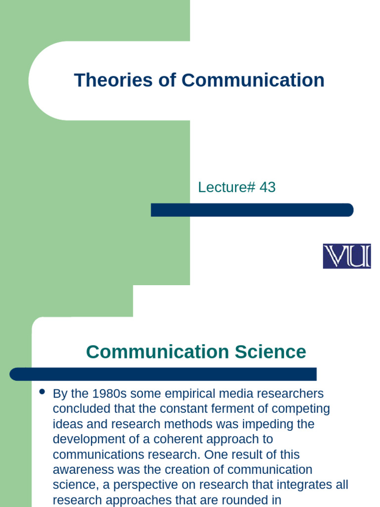 Theories of Communication Science | PDF | Communication | Interpersonal ...