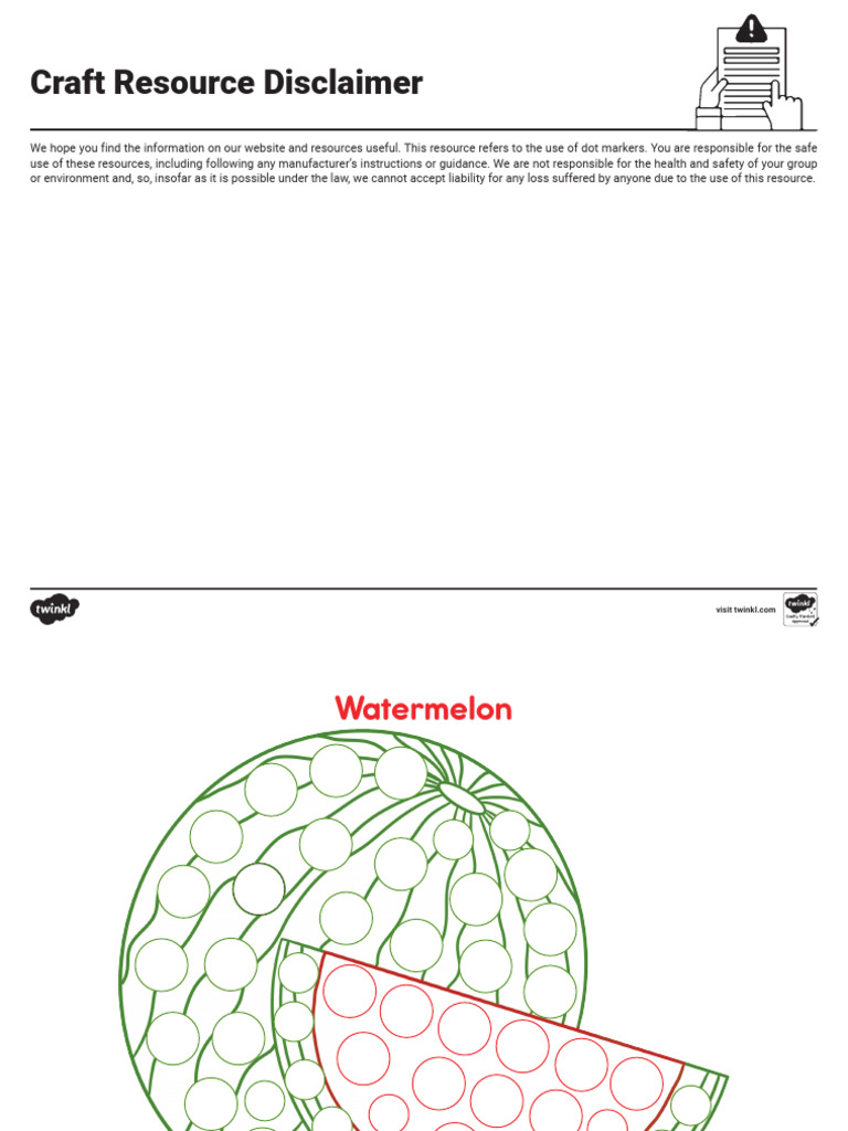 Color Watermelon Dot Marker Craft | PDF