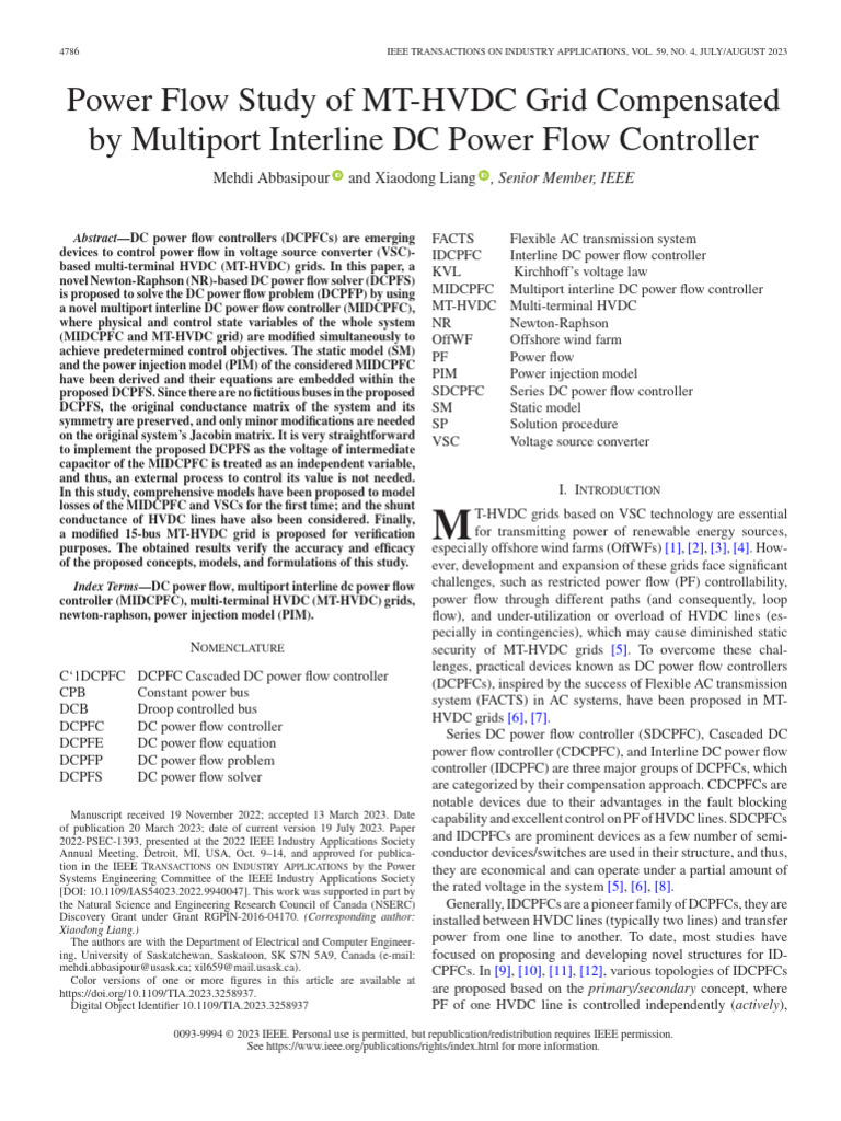 Power Flow Study of MT-HVDC Grid Compensated by Multiport Interline DC ...