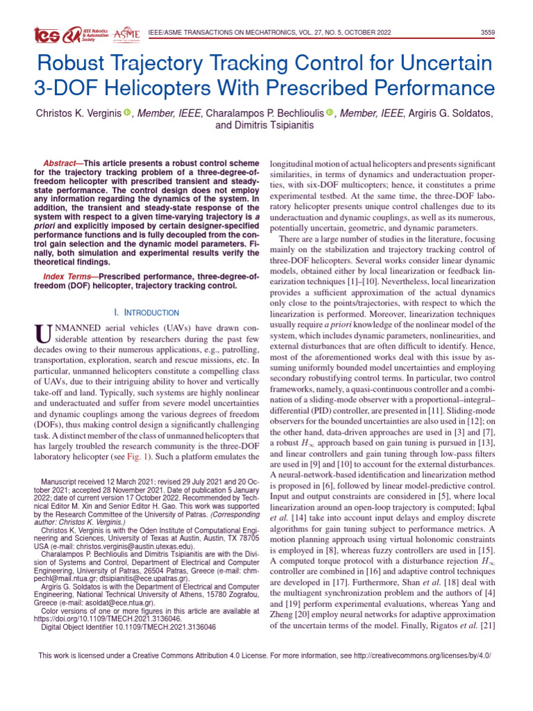 2022 - Robust Trajectory Tracking Control For Uncertain 3-DOF ...