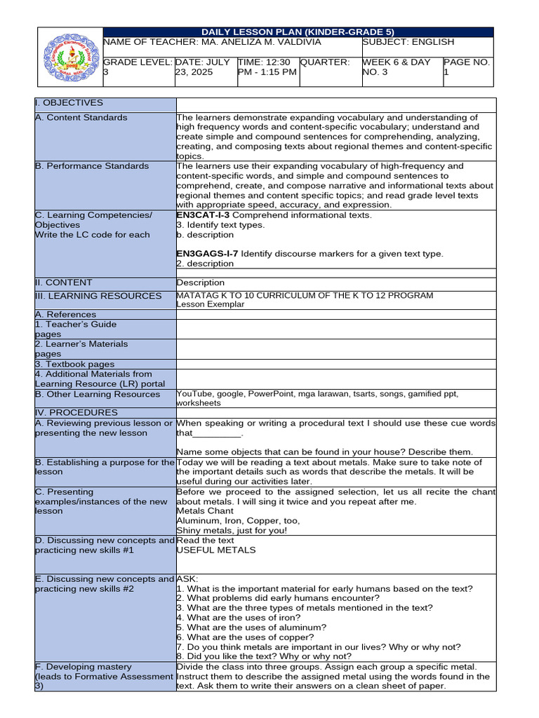 Ma. Aneliza English3 July23 | PDF | Vocabulary | Human Communication