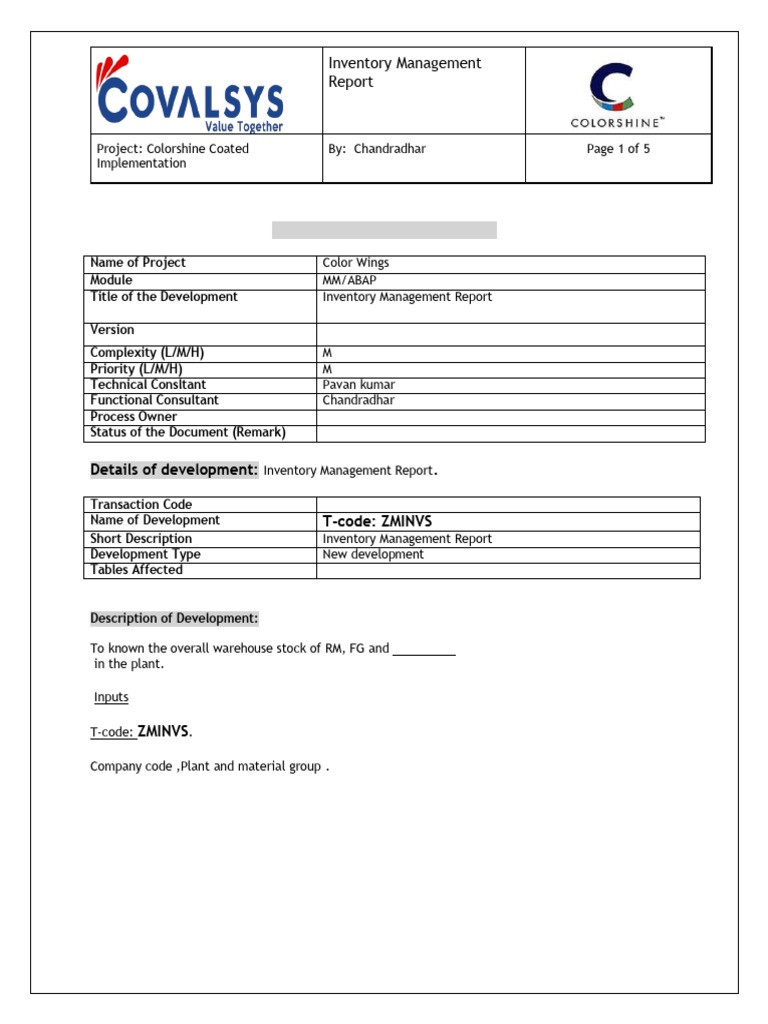 Inventory Management Report | PDF | Inventory | Computer Engineering